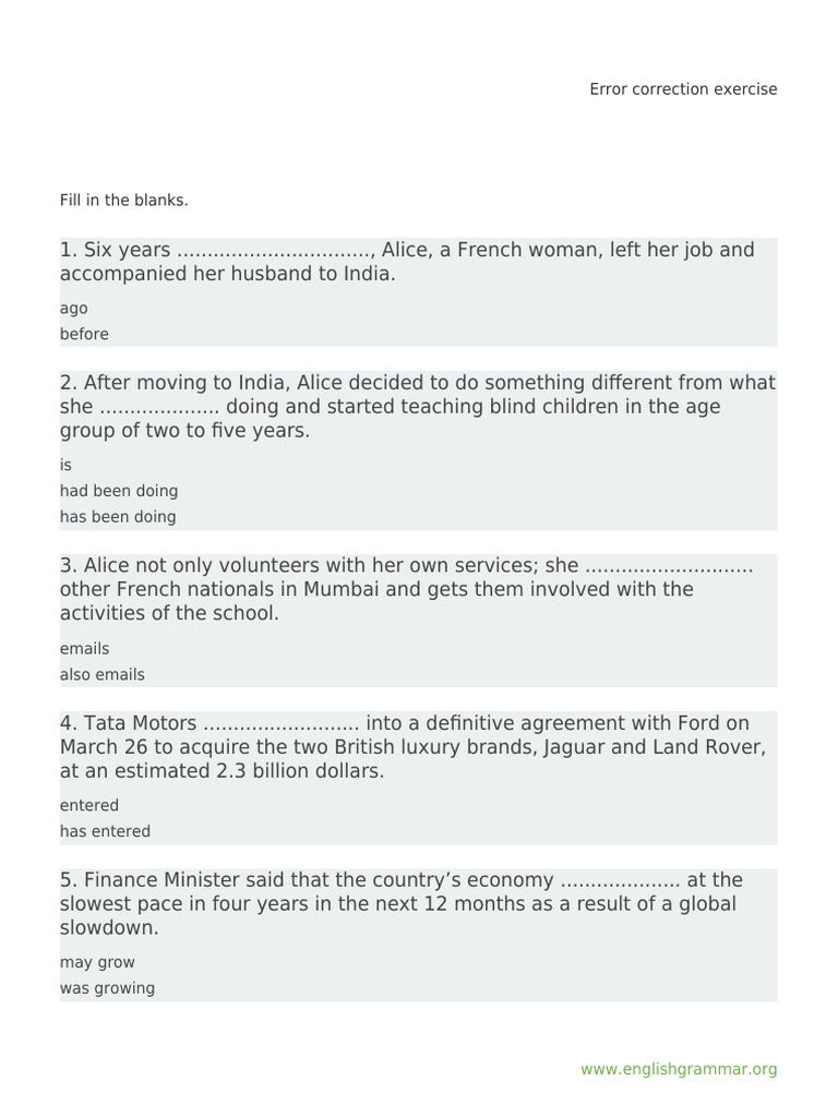 Error Correction Exercise | PDF | Engines | Vehicles