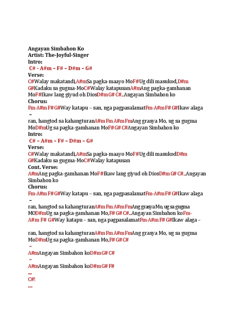 Angayan Simbahon Ko | PDF