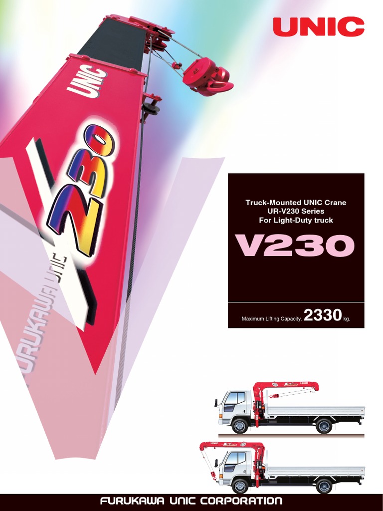 Truck-Mounted UNIC Crane UR-V230 Series For Light-Duty Truck | PDF ...