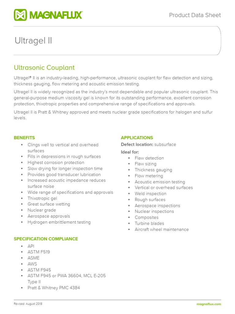 Ultragel II: Ultrasonic Couplant | PDF | Ultrasound | Water