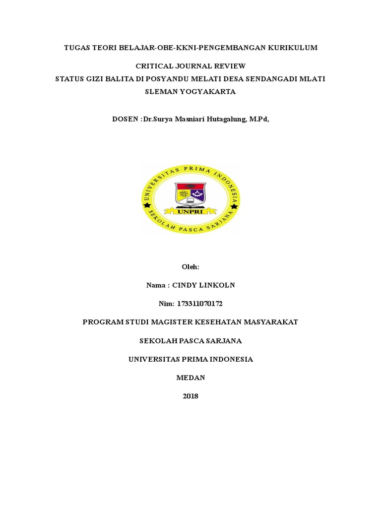 Contoh Jurnal Tugas Teori Belajar. (CJR) | PDF