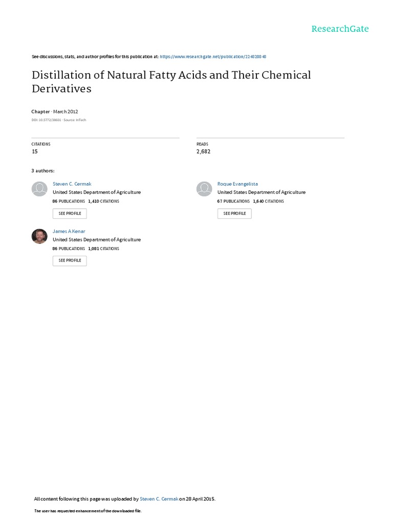 InTech-Distillation of Natural Fatty Acids and Their Chemical ...