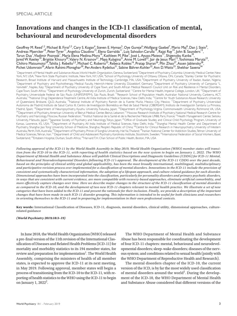 ICD-11 Mental Health Updates | PDF | International Statistical ...