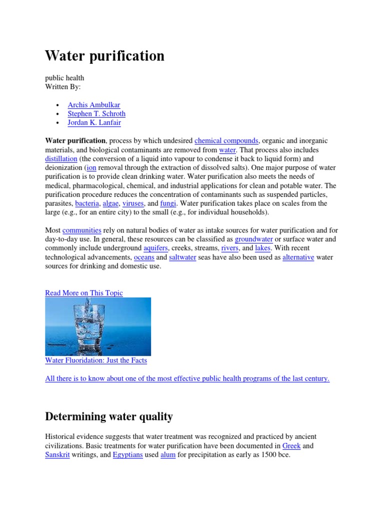 Water Purification | PDF | Water Purification | Desalination