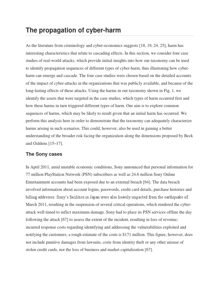 Cyber-Harm Propagation Case Studies | PDF | Identity Theft | Computer ...
