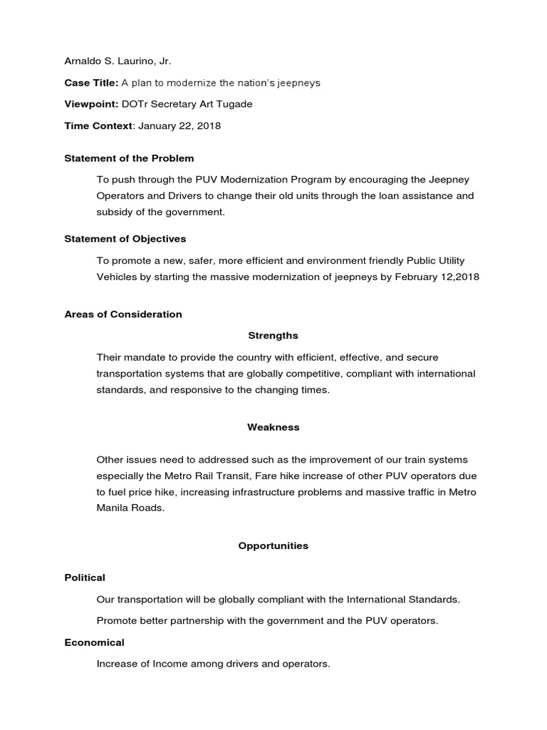 Modernizing the Jeepney System | PDF | Transport | Public Transport