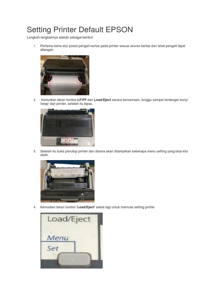 Setting Printer EPSON | PDF