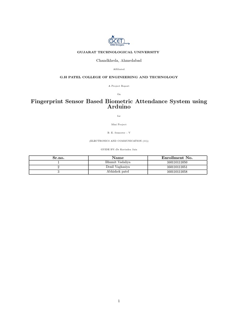 Fingerprint Sensor Based Biometric Attendance System Using Arduino ...