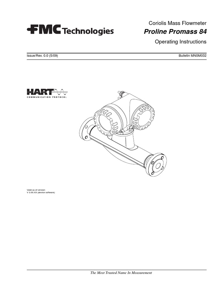Proline Promass 84F Mass Flow Meter | PDF | Flow Measurement | Pipe ...