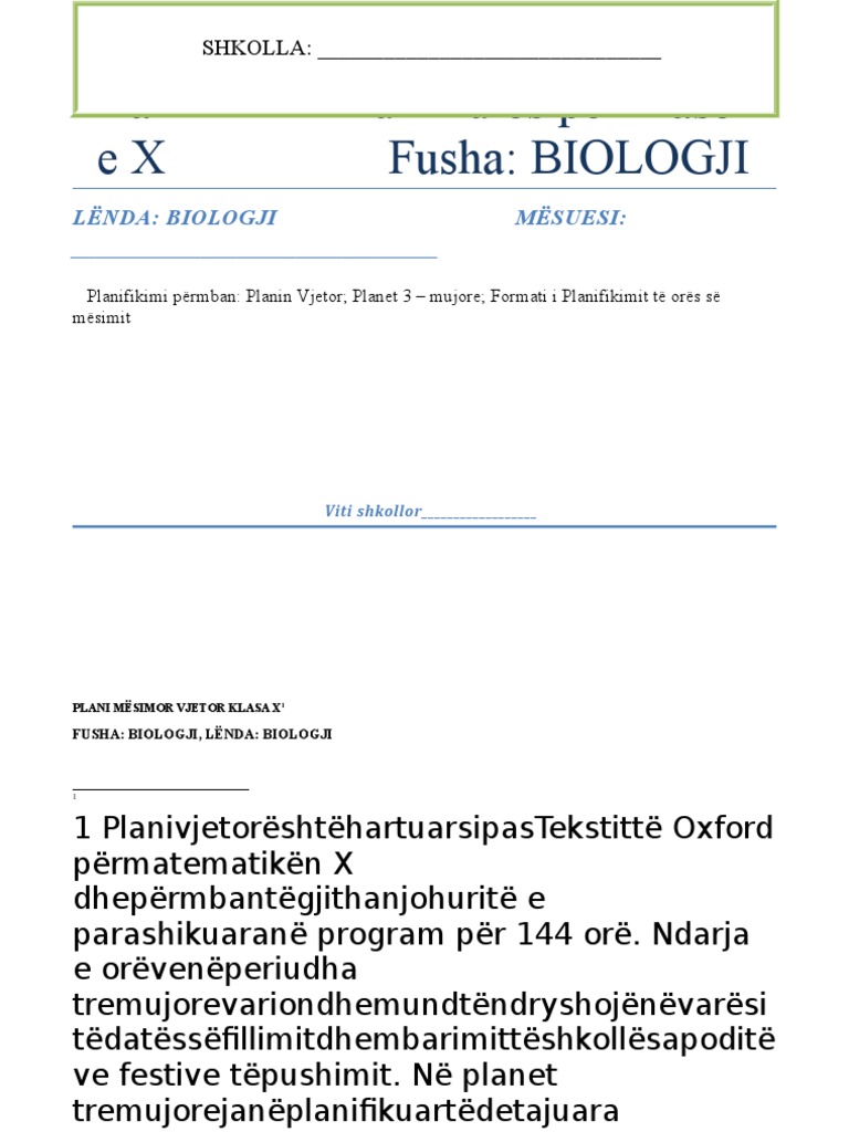 Biologjia 10 | PDF