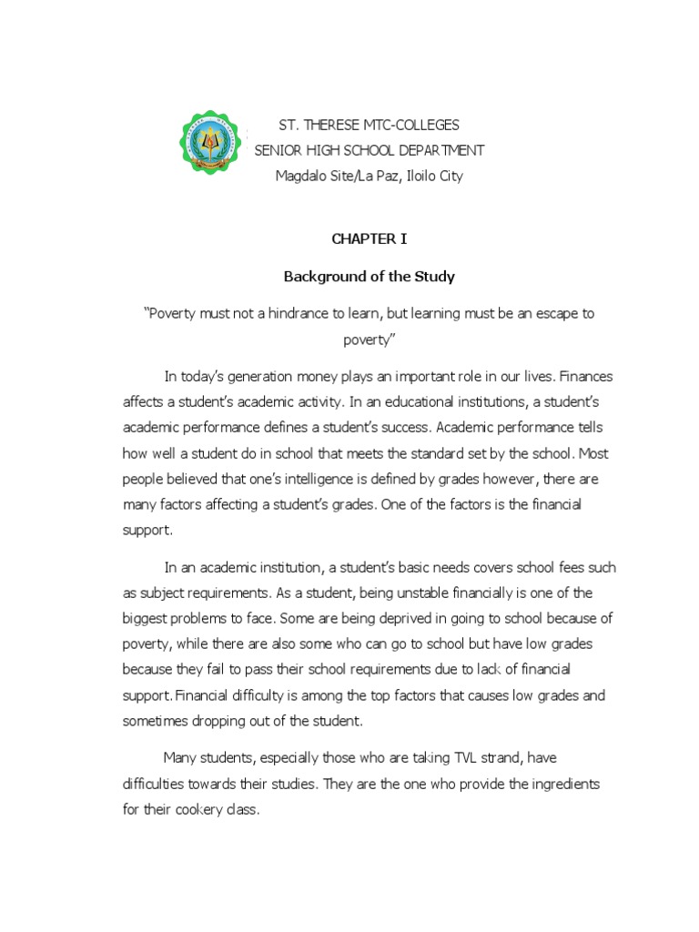 The Effects of Financial Support On TVL Student's Performance Towards ...