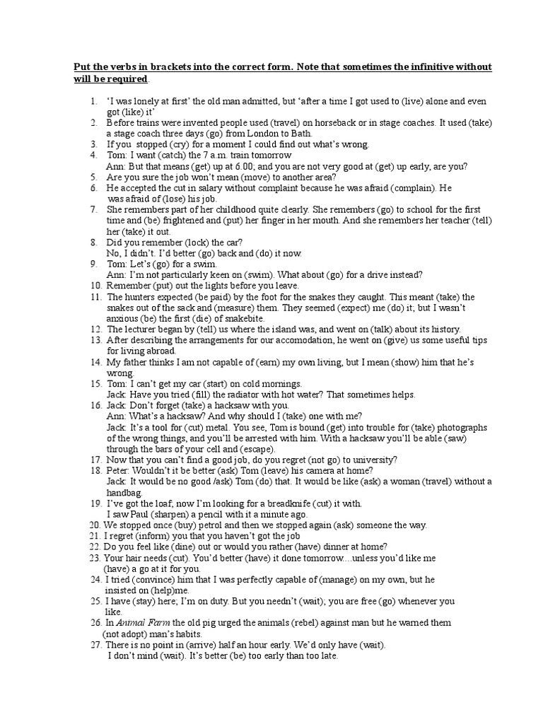 Gerund and Infinitive 3 | PDF
