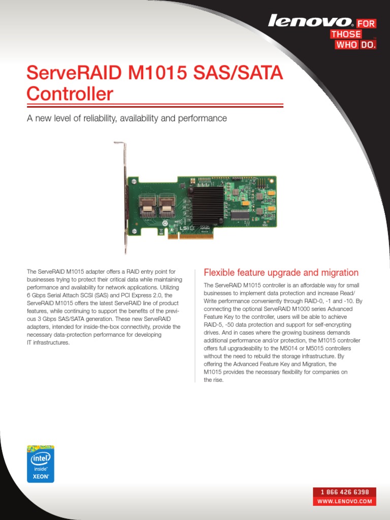 Serveraid m1015 Sas Sata Controller Ds | PDF | Computer Data | Digital ...