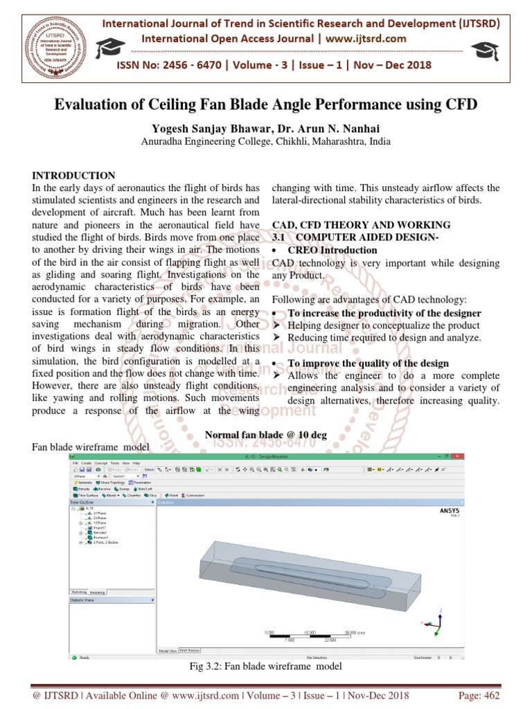 Evaluation of Ceiling Fan Blade Angle Performance Using CFD | PDF ...