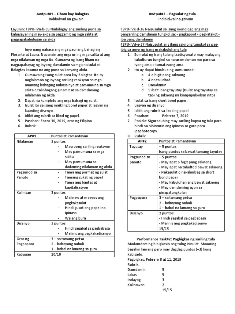 4th Quarter in FILIPINO 8 | PDF