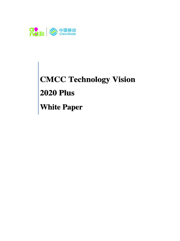 CMCC Technology Vision 2020 Overview | PDF | Internet Of Things | Big Data