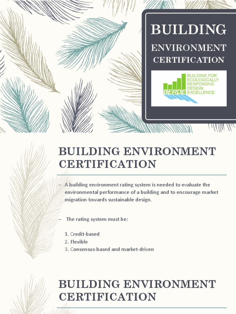 Building Environment Certification | PDF | Green Building | Sustainable ...
