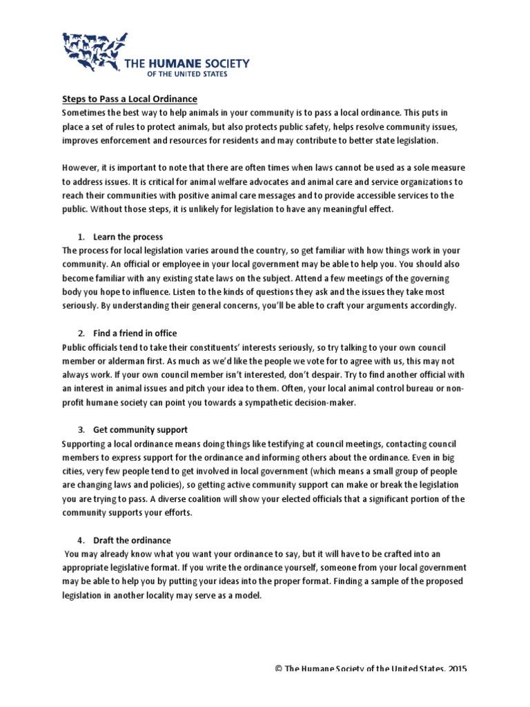 Pass A Local Ordinance Steps PDF | PDF | Social Institutions | Social ...