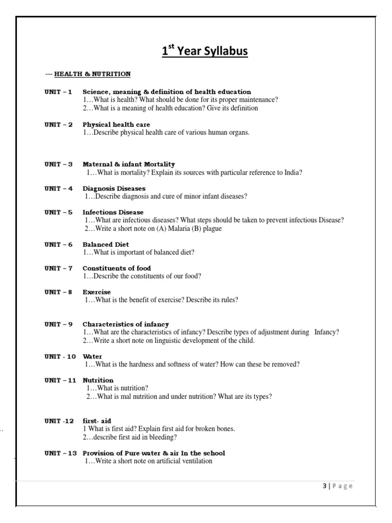 1st Year NTT Course Syllabus Overview | PDF | Area | Developmental ...