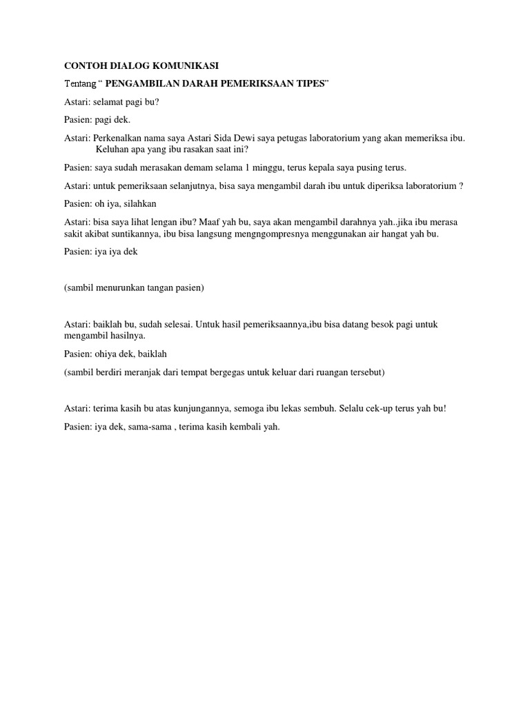 Contoh Dialog Komunikasi | PDF