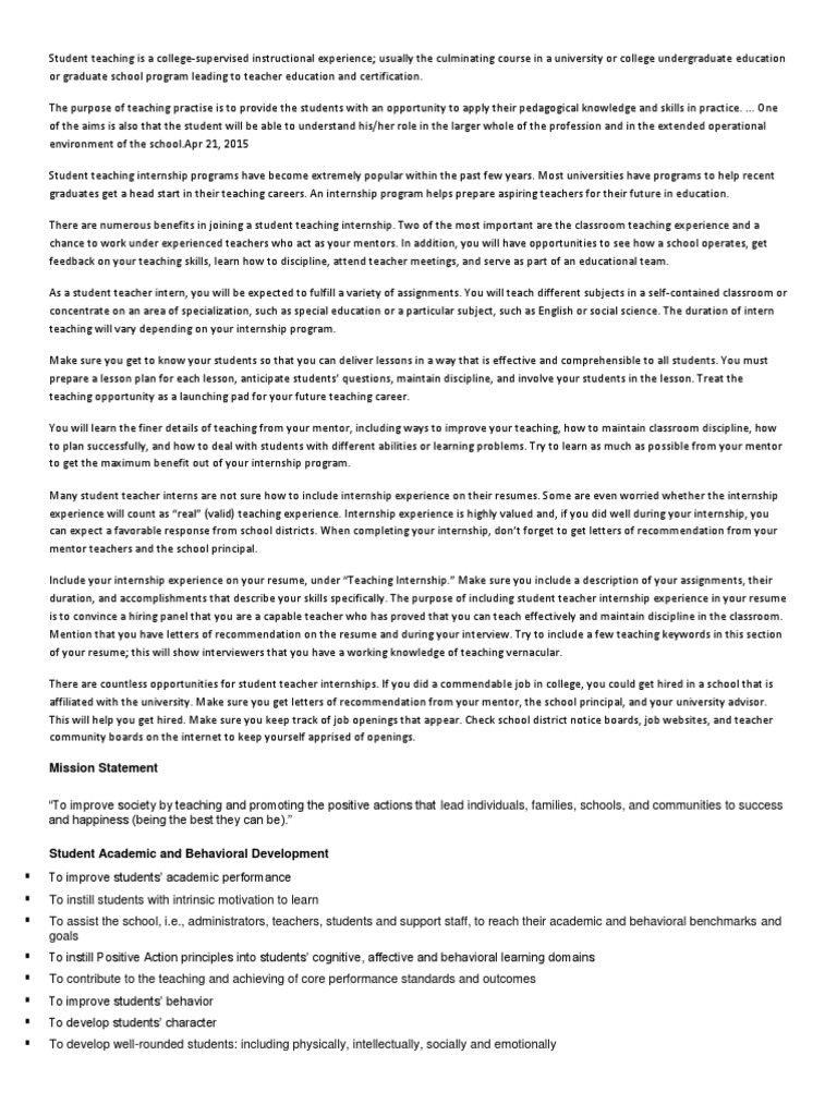Student Teaching | PDF | Schools | Teachers