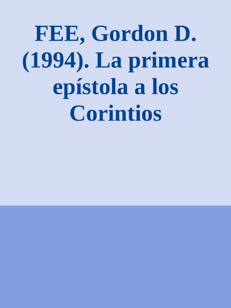 La Primera Carta A Los Corintios | PDF | Pablo el apóstol | Primera epístola a los corintios