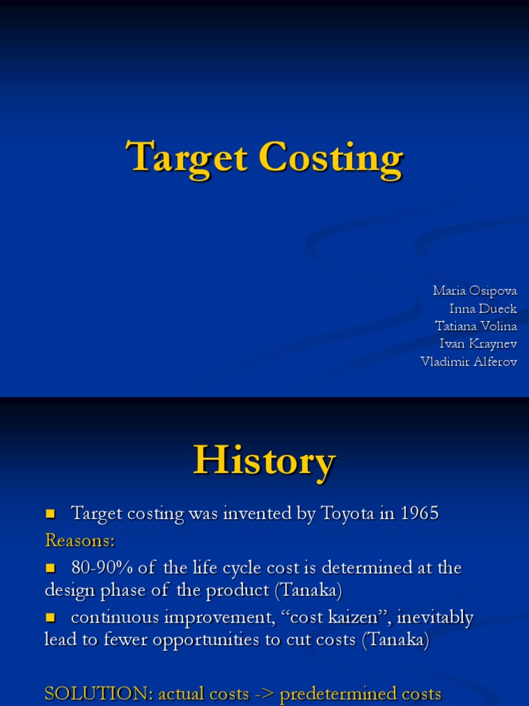 Target Costing Presentation | PDF | Industries | Supply Chain Management
