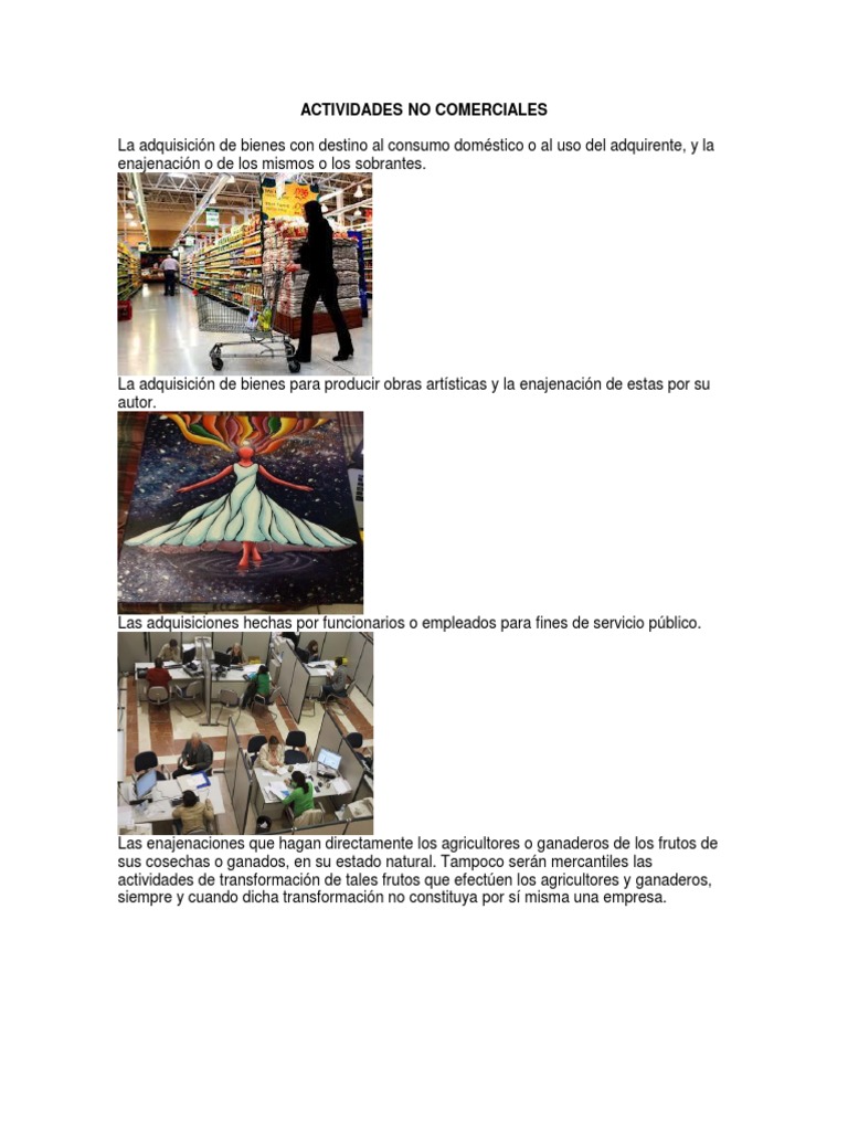 Actividades No Comerciales | PDF