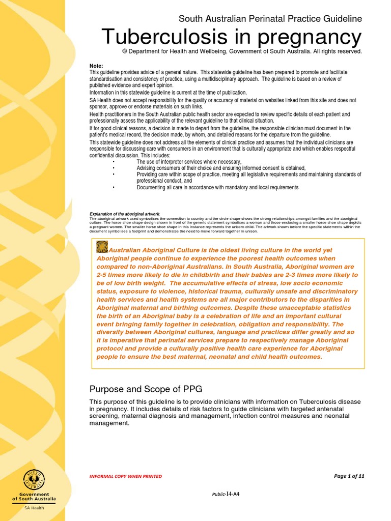 Tuberculosis in Pregnancy: South Australian Perinatal Practice ...