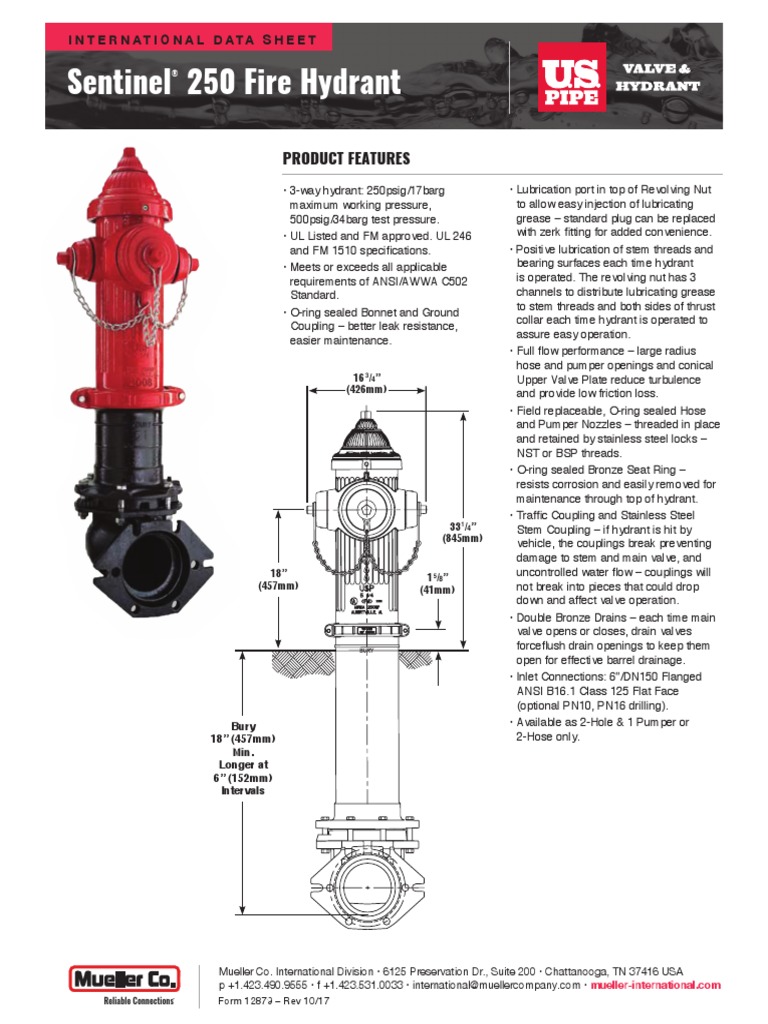 Sentinel 250 Fire Hydrant: Product Features | PDF | Valve | Building ...