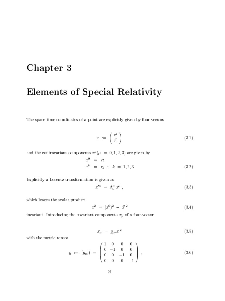 Lorentz Special Relativity PDF | PDF | Special Relativity | Euclidean ...