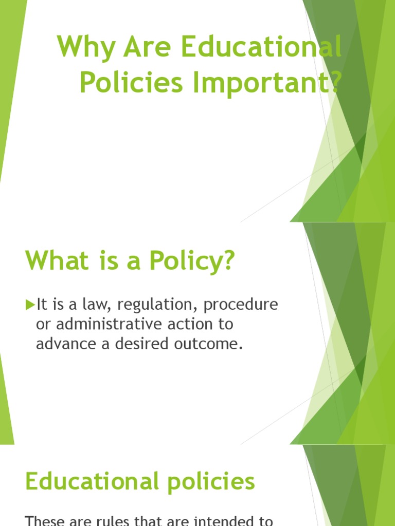Why Are Educational Policies Important | PDF