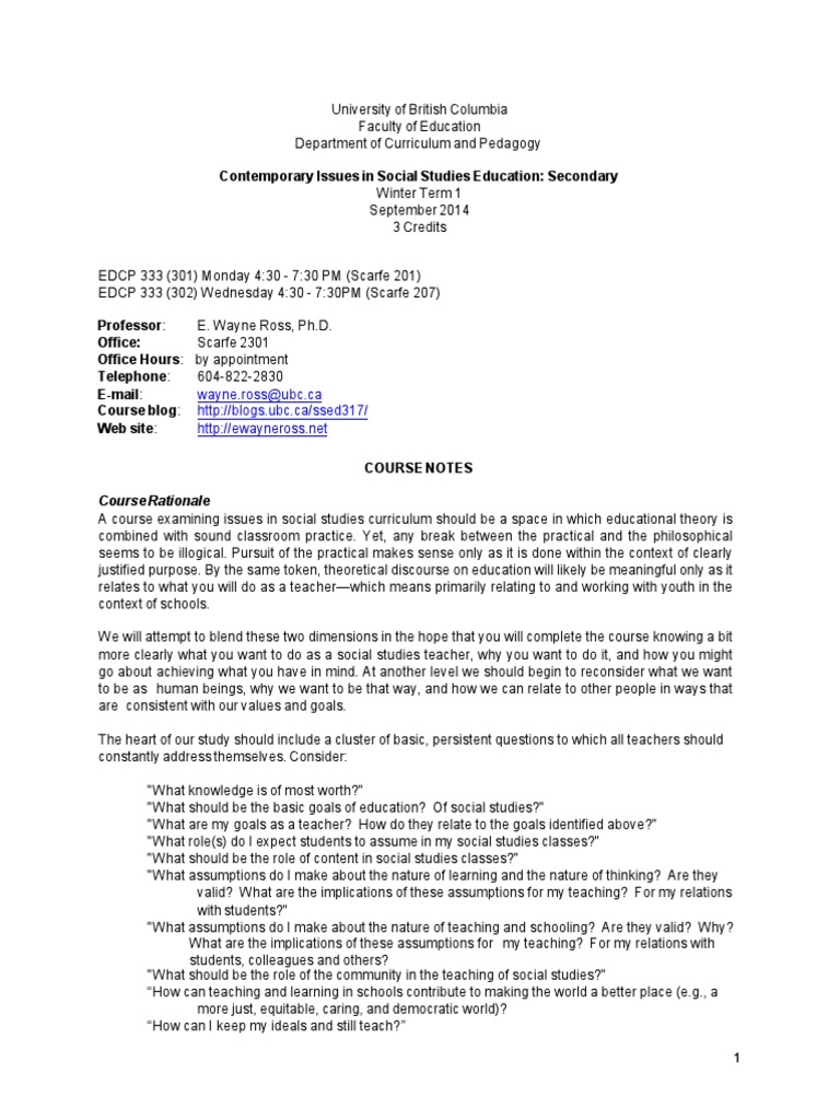 Contemporary Issues in Social Studies Ed PDF | PDF | Pedagogy | Teachers