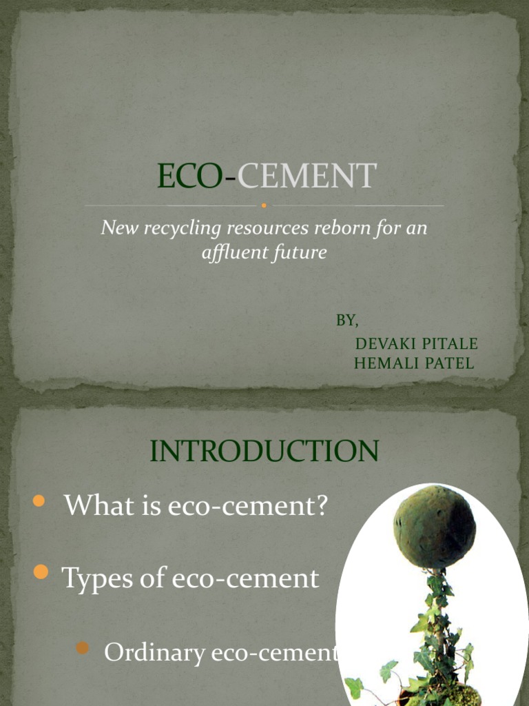 Eco-Cement: Benefits and Applications | PDF