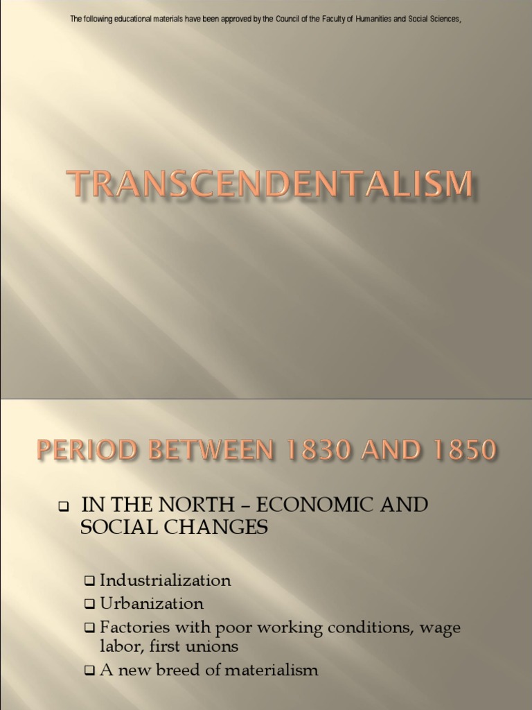 Transcendentalism: Key Concepts and Impact | PDF | Transcendentalism ...