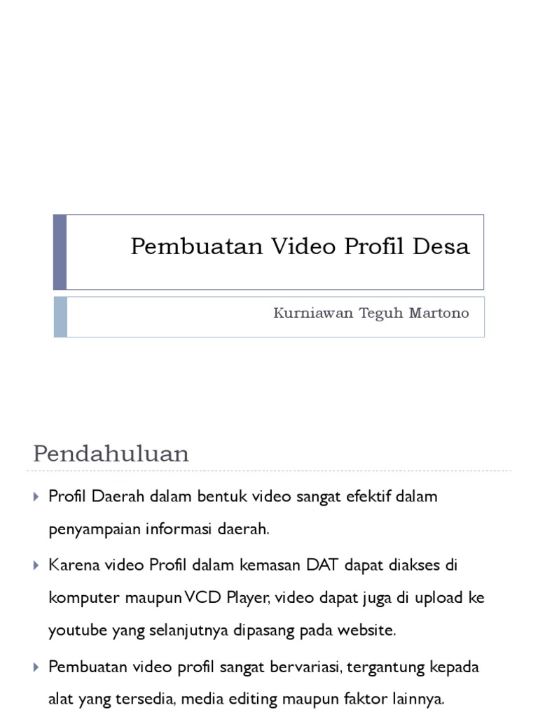 Pembuatan Video Profil Desa | PDF