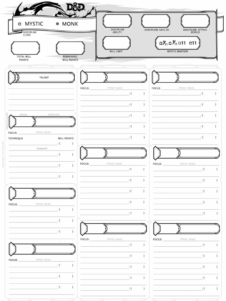 Discipline Sheet V 3 | PDF