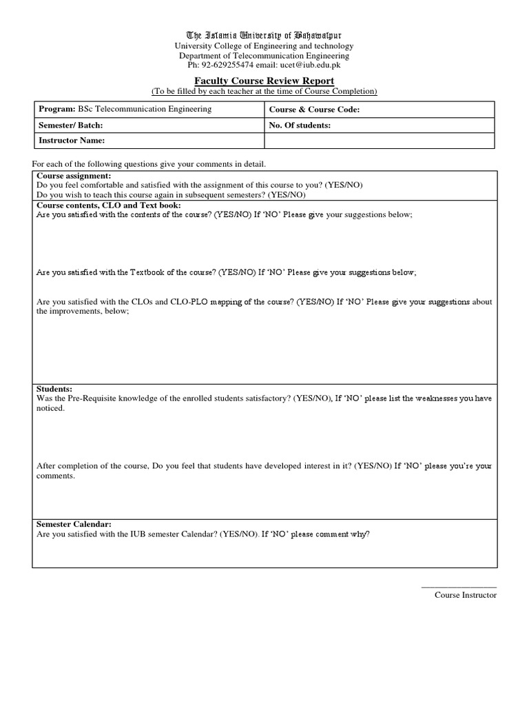 Course Review Form | PDF | Career & Growth | Computers