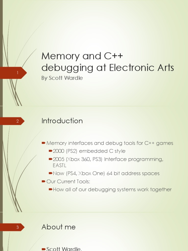 Memory And C Debuging At Ea Scott Wardle Cppcon 2015 Pdf Pointer Computer Programming