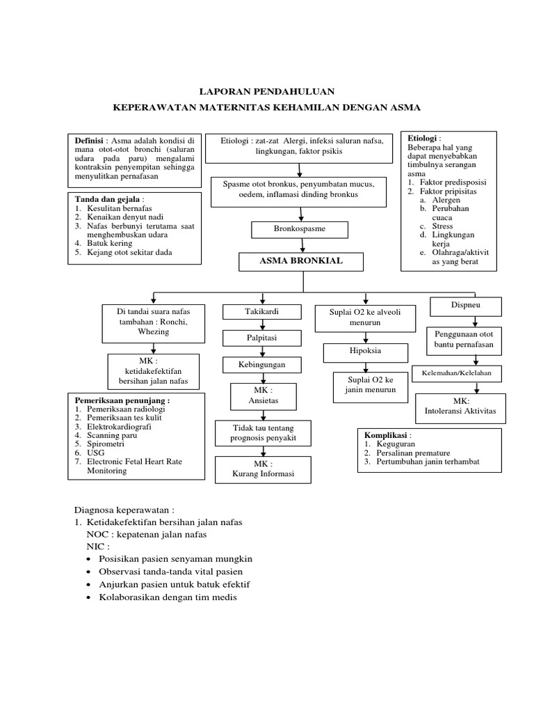 LP Kehamilan Dengan Asma Mapping | PDF