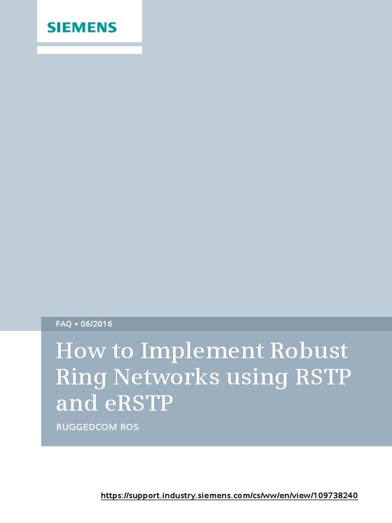 How To Implement Robust Ring Networks Using RSTP and ERSTP | PDF ...