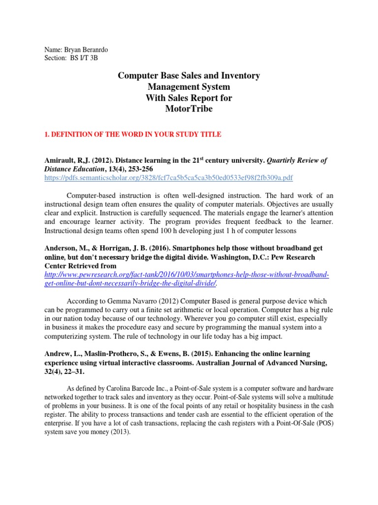 Computer Base Sales and Inventory Management System With Sales Report ...