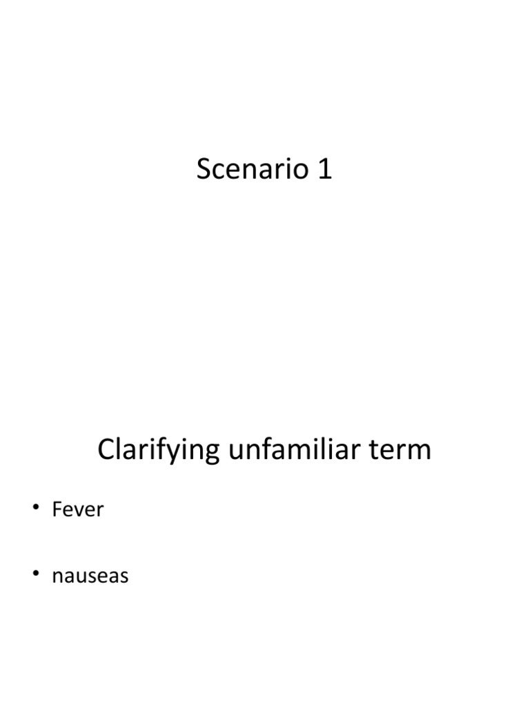 Scenario 1 | PDF | Fever | Clinical Medicine