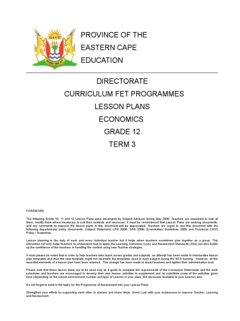 Province of The Eastern Cape Education Directorate Curriculum Fet ...