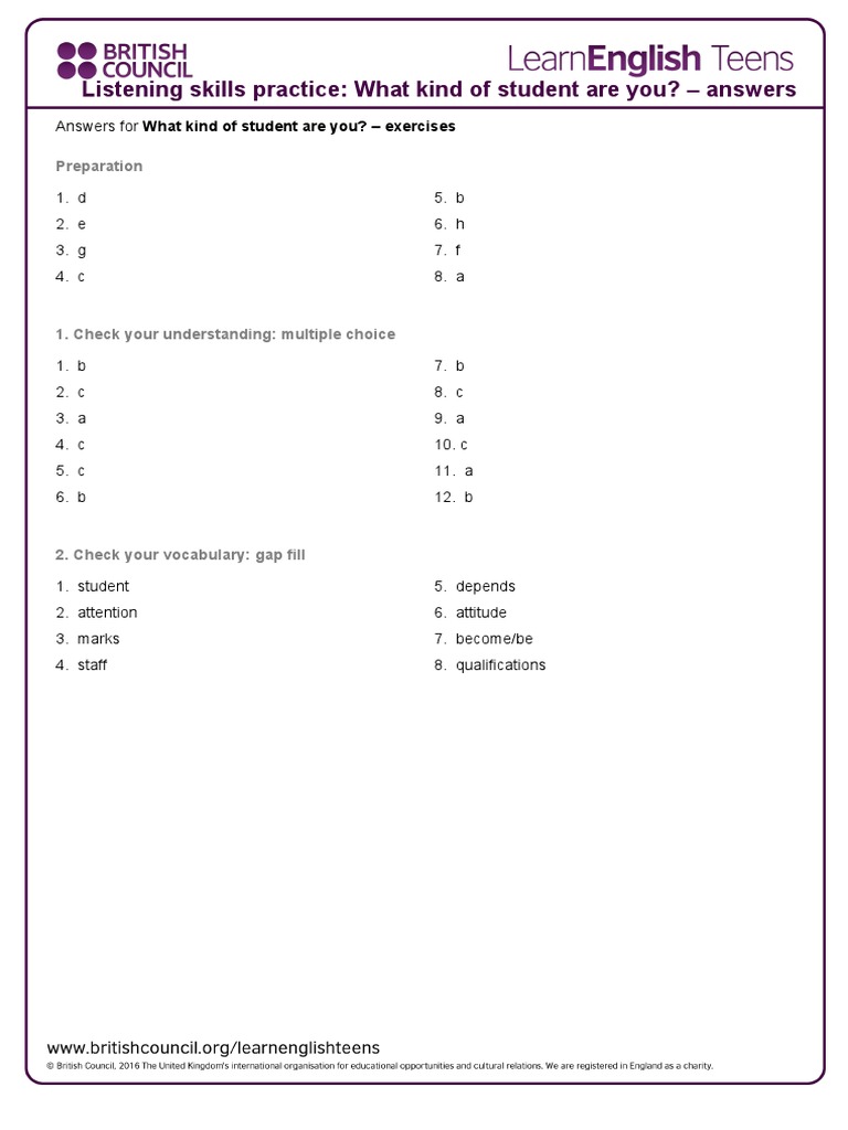 FCE Practice Test Answers | PDF