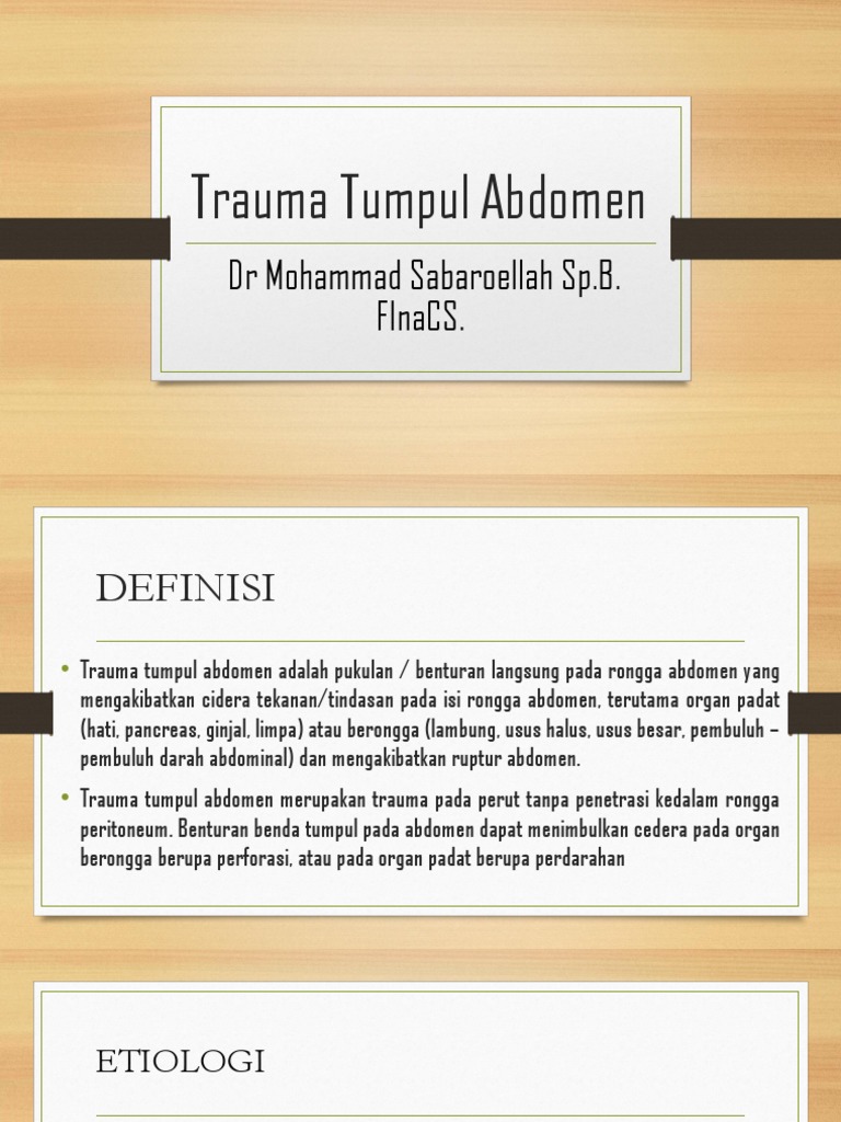 Trauma Tumpul Abdomen Annisa | PDF
