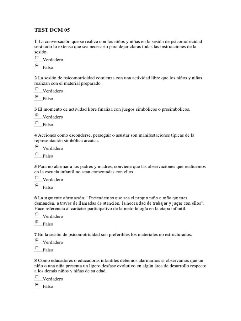 Test DCM 05 | PDF | Aprendizaje | Conceptos psicologicos