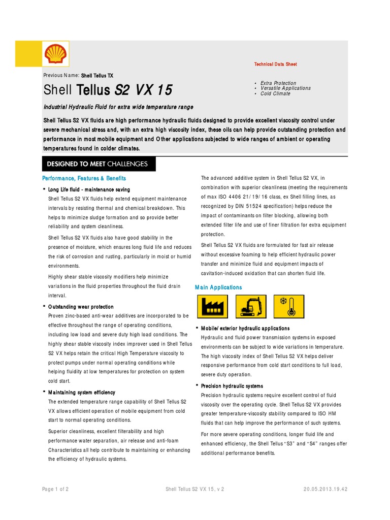 Shell Tellus S2 VX 15: Performance, Features & Benefits | PDF ...
