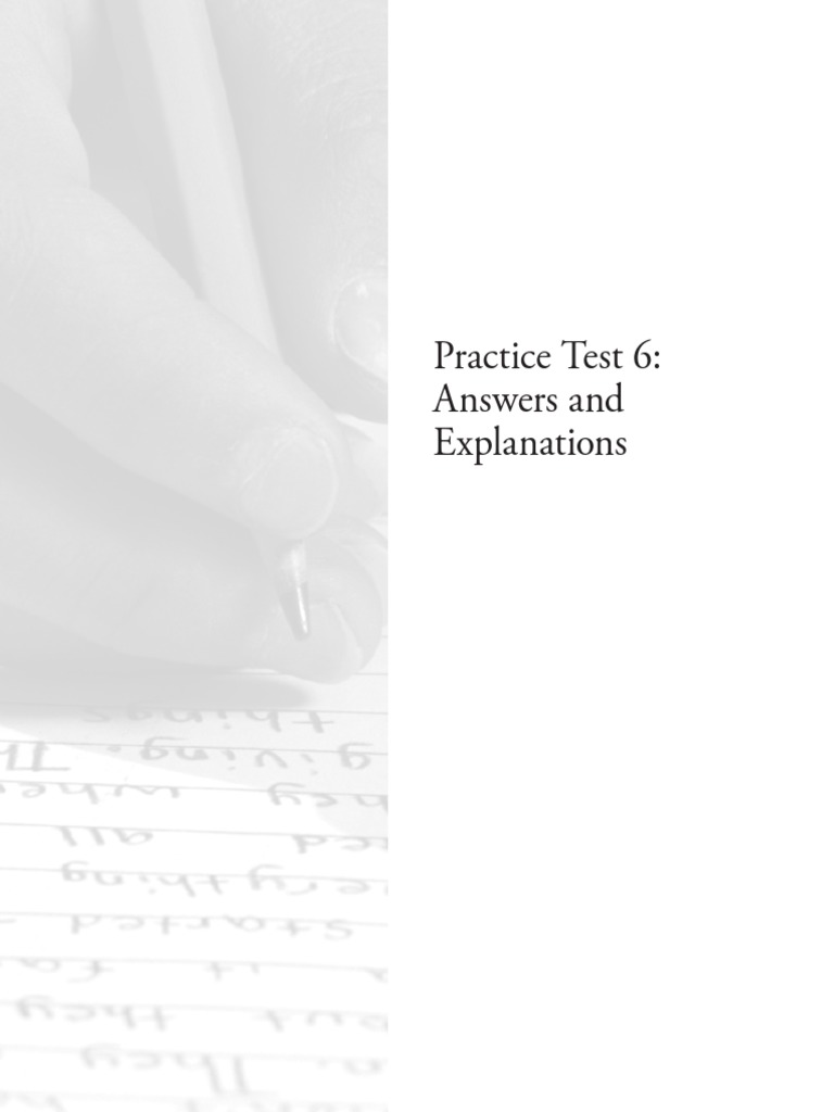 Practice Test 6: Answers and Explanations | PDF | Nickel | Question