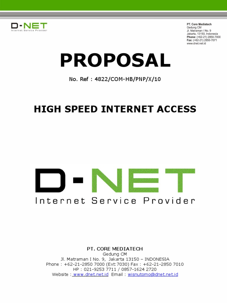 D-NET Proposal Internet Access Dedicated Line Service 2010 (Wisnu Utomo ...